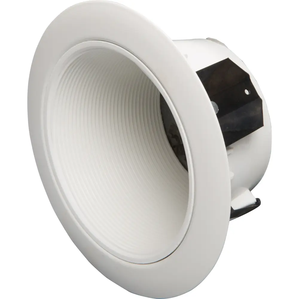 4" Round Downlight Baffle Trim, White Baffle, White Trim Ring