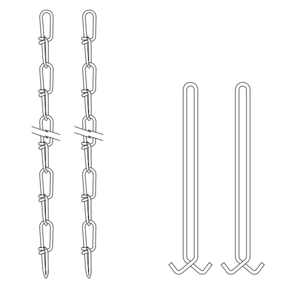 36 in., Chain Hanger Set, 2-chains, 2-hooks