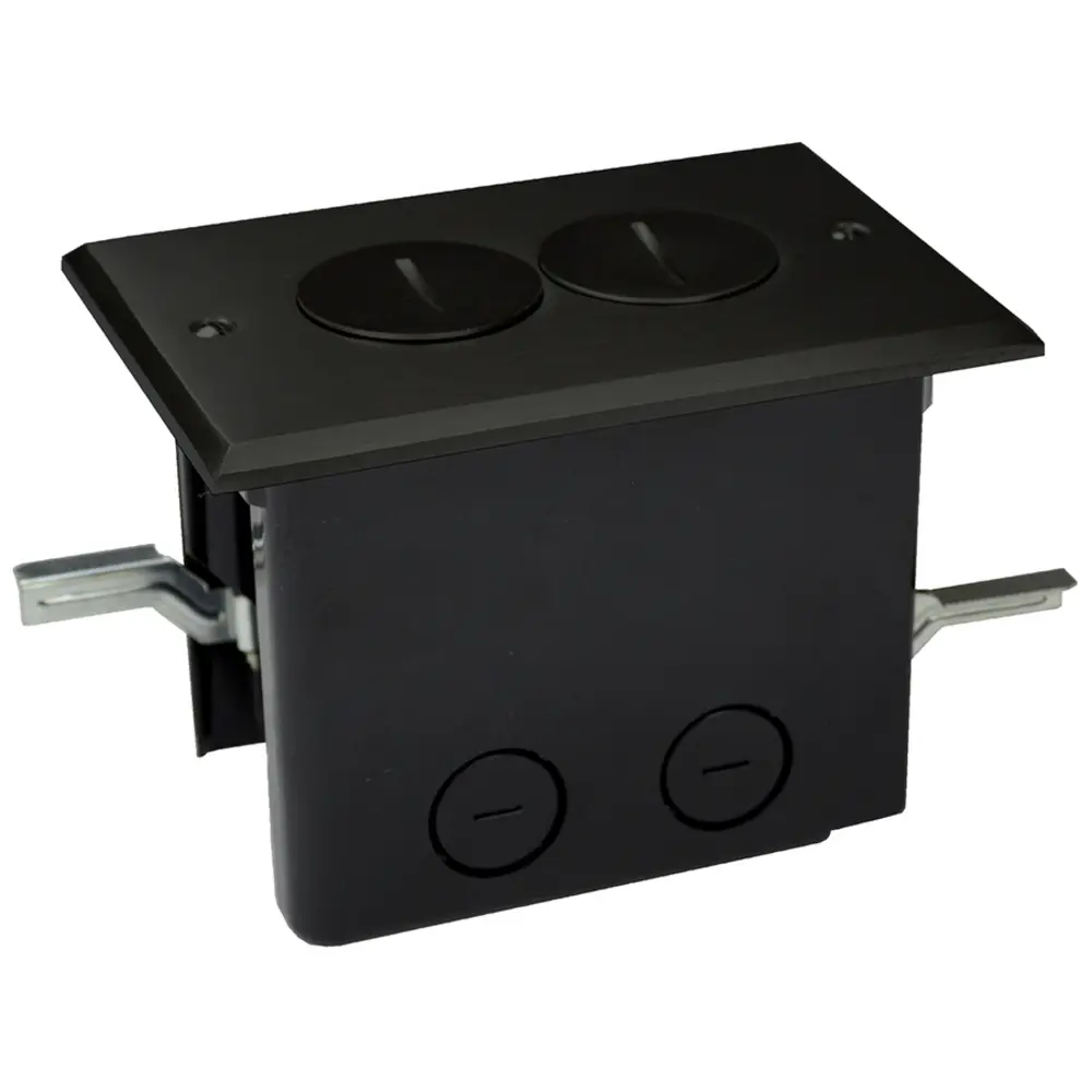 Rectangular Floor Box Assembly, Dark Bronze Plated Brass Duplex Device ...