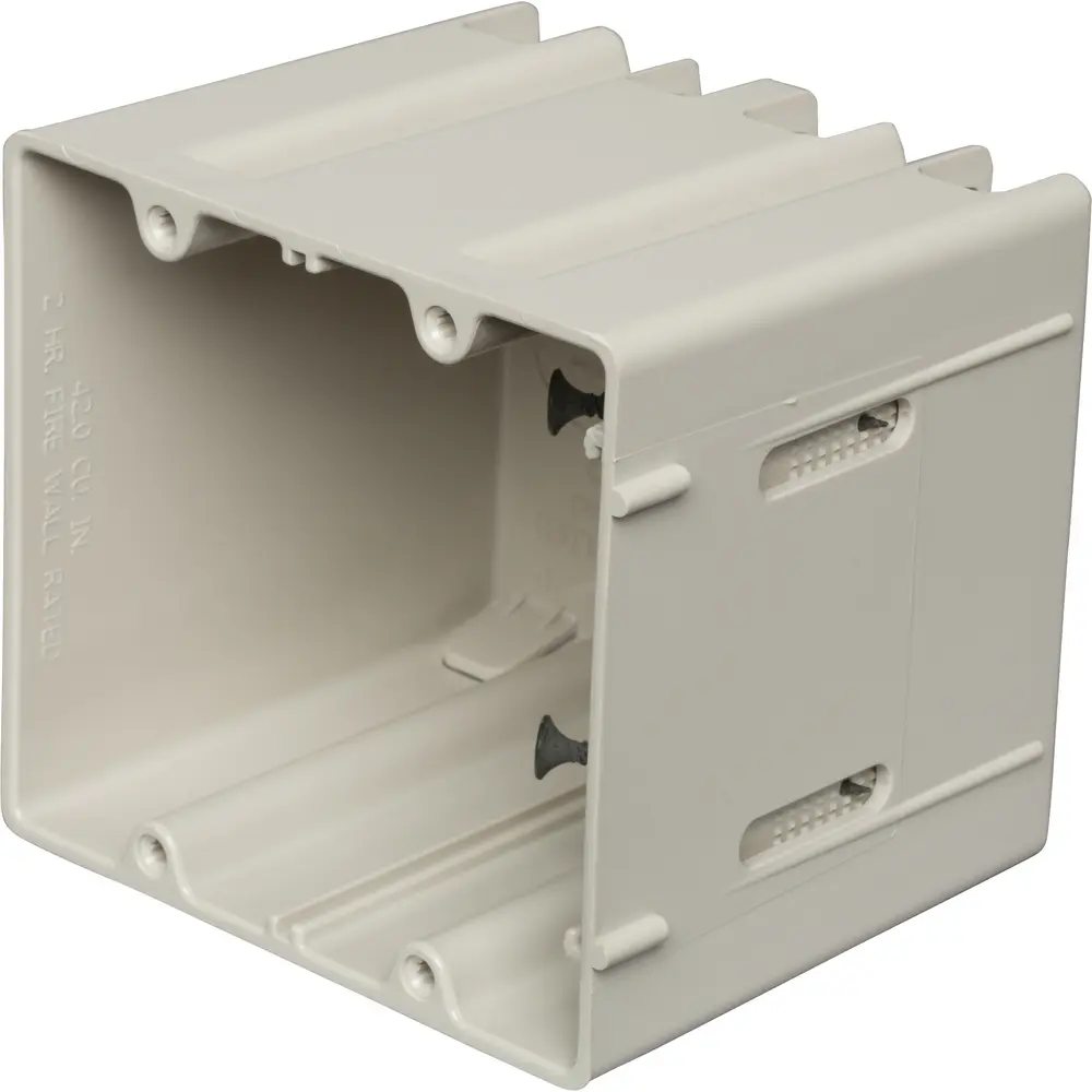 43.0 Cu. In. 2-Gang Adjustable Electrical Box, Polycarbonate, Biege