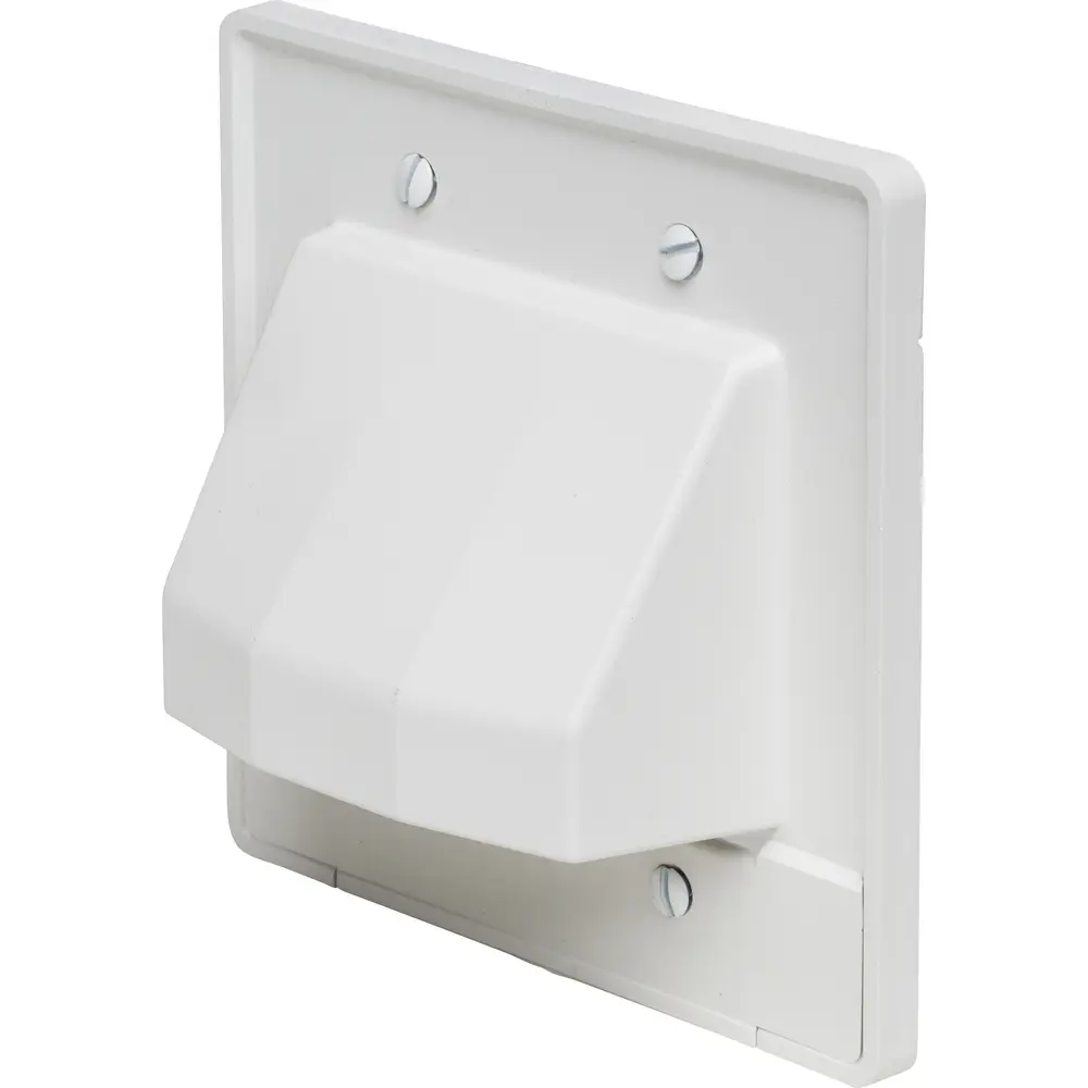 2-Gang 2-Piece Reversible Low-Voltage Cable Entrance Plate, White