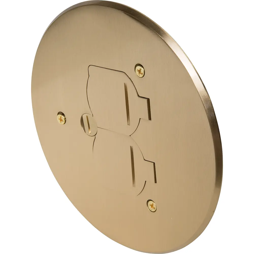 Cover Kit 6" Round Brass w/ 2 Flip Lids, Fits FLBC4500LR