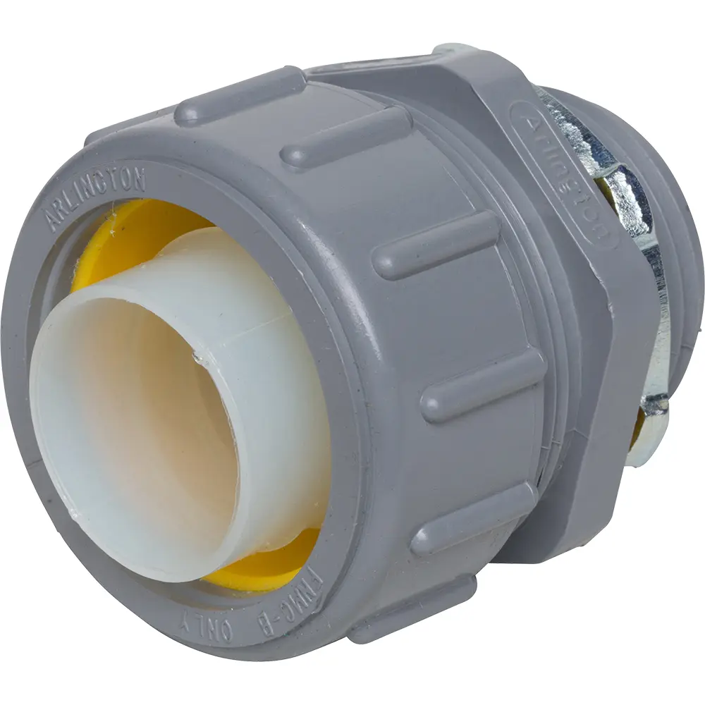 1" Straight Non-Metallic Connector, Gray