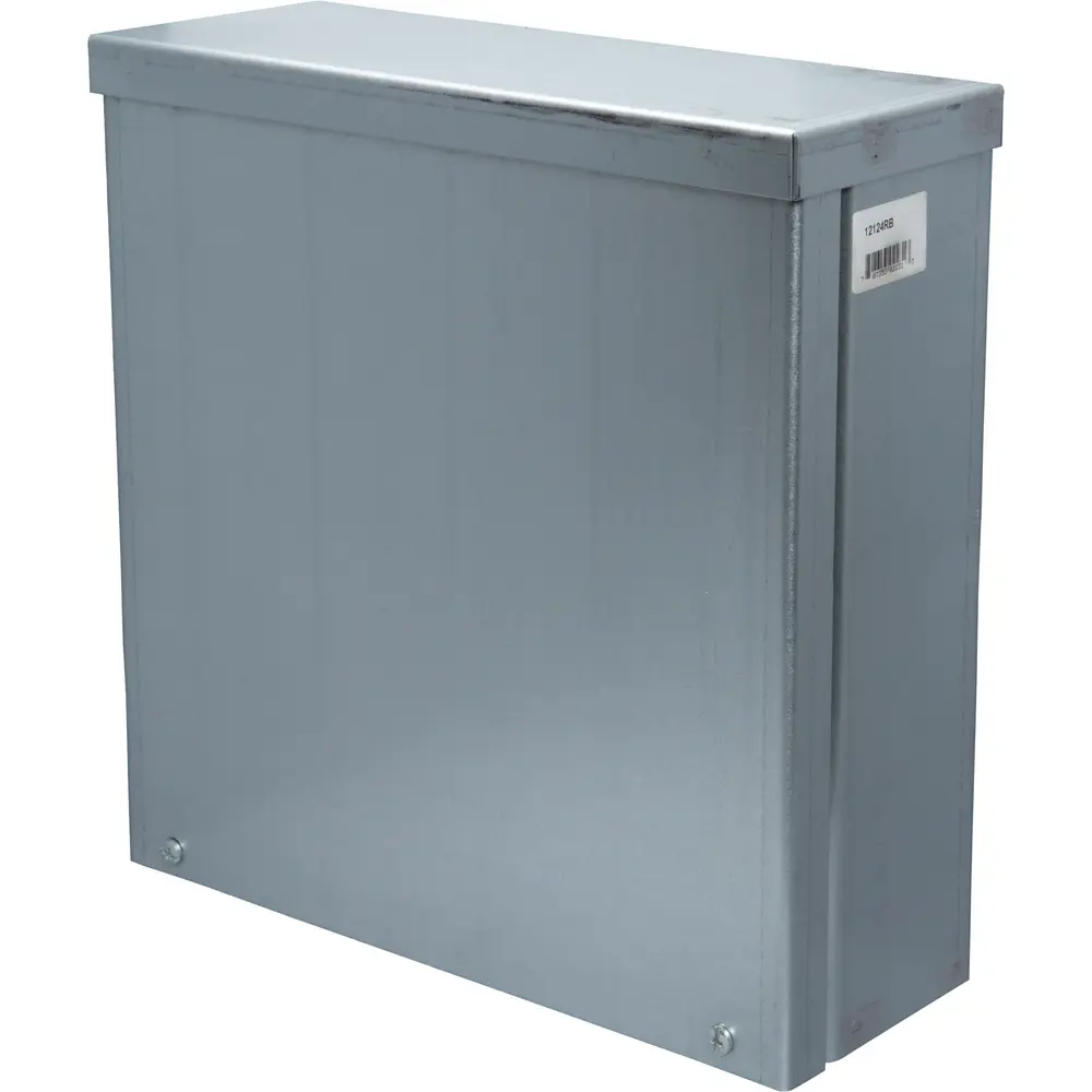 Electrical Enclosure, Screw Cover, 12 x 12 x 4 in., NEMA 3R, Gray, No KO's
