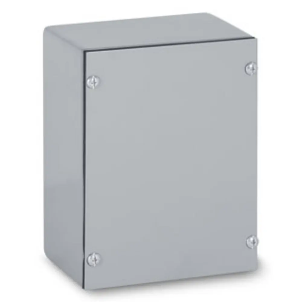 Electrical Enclosure, Screw Cover, 12 x 12 x 8 in., NEMA 3/12, Gray, w ...
