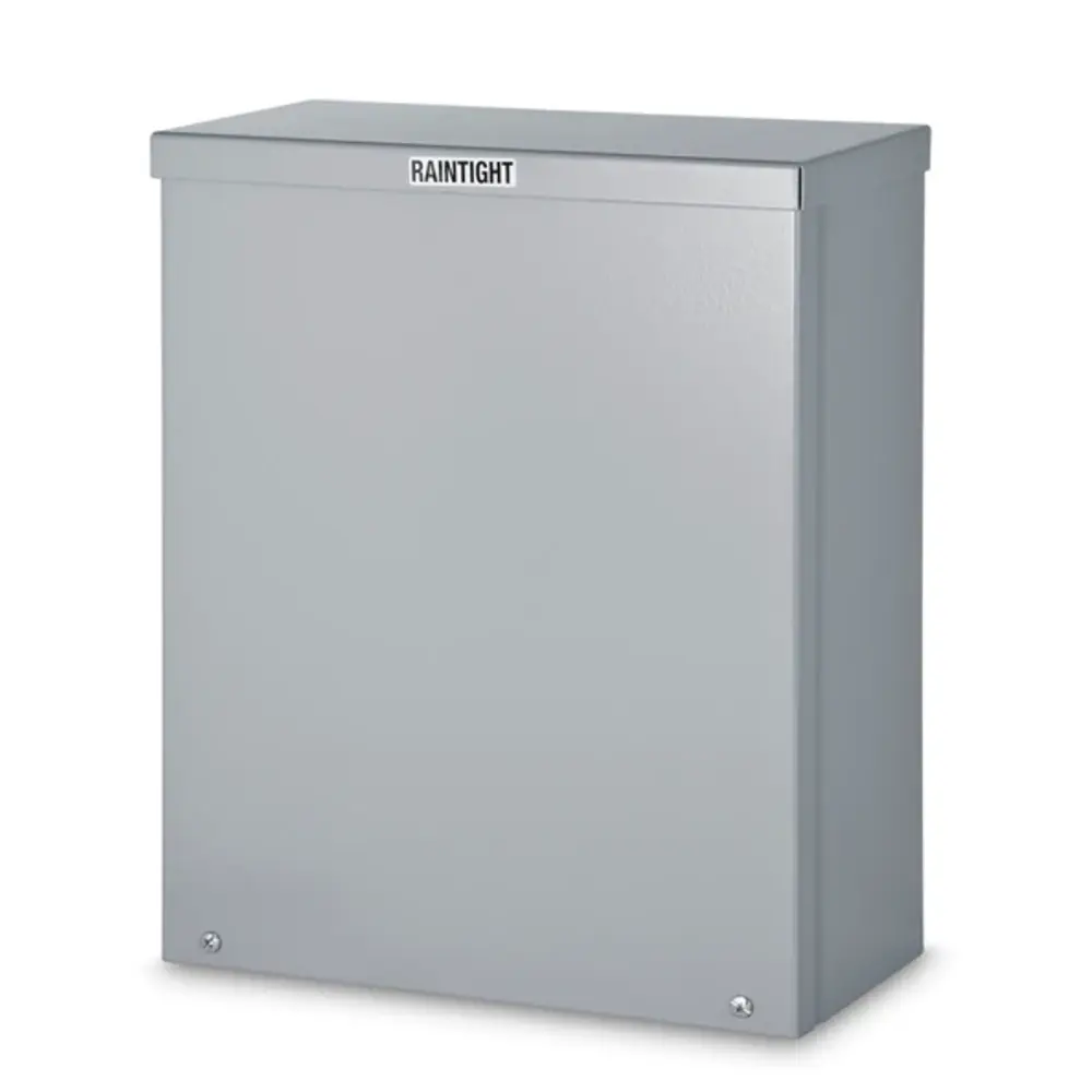 Electrical Enclosure, Screw Cover, 18 x 18 x 8 in., NEMA 3R, Gray, No KO's