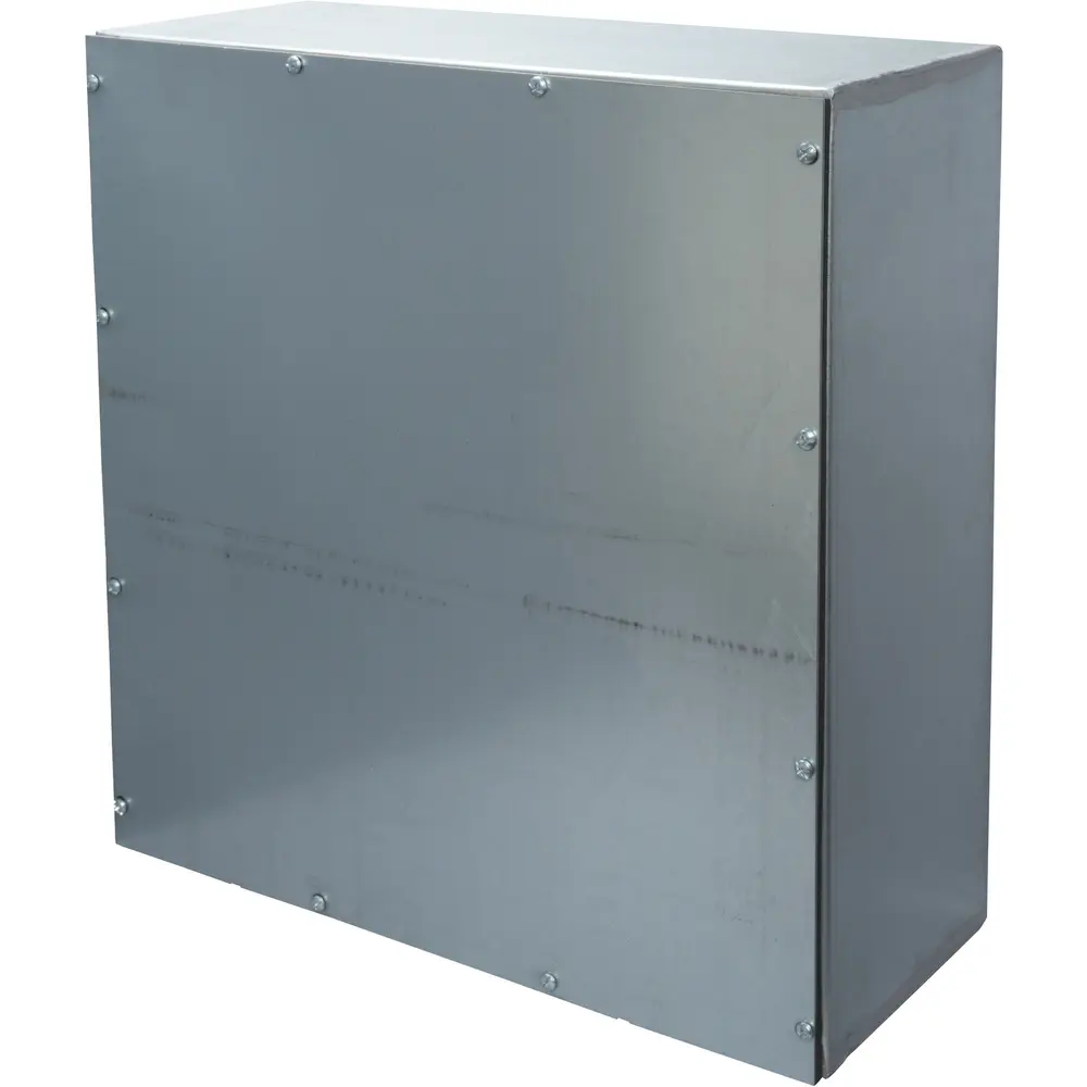 Electrical Enclosure, Screw Cover, 24 x 24 x 6 in., NEMA 3/12, Gray, w ...