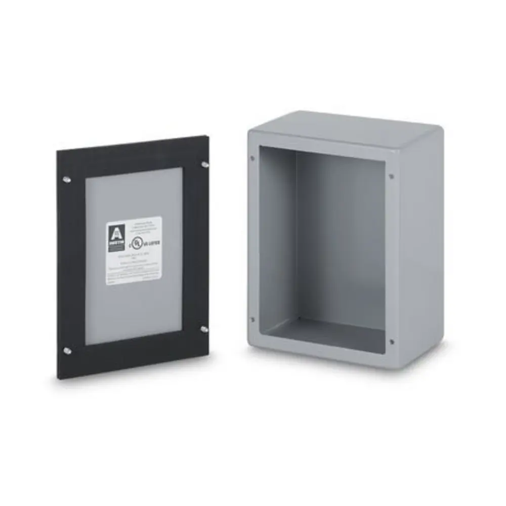 Electrical Enclosure, Screw Cover, 24 x 24 x 8 in., NEMA 3/12, Gray, w ...