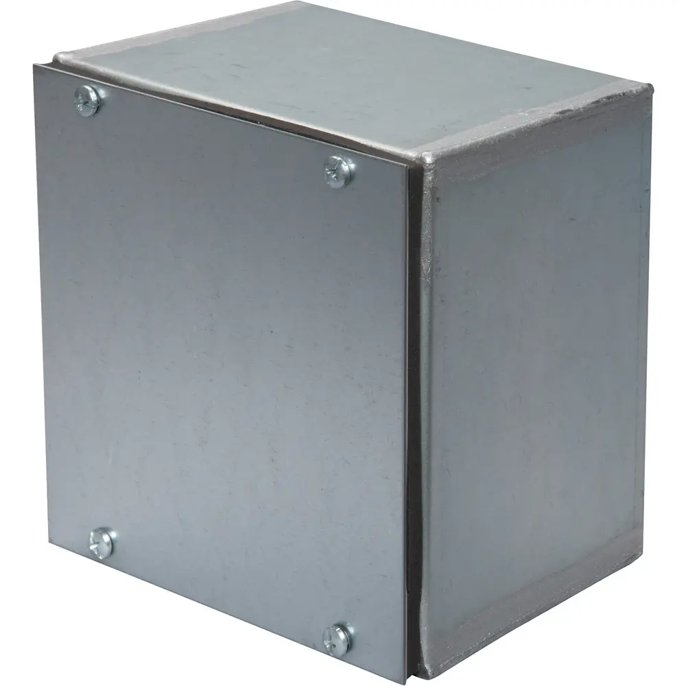 Electrical Enclosure, Screw Cover, 4 x 4 x 4 in., NEMA 3/12, Gray, w ...