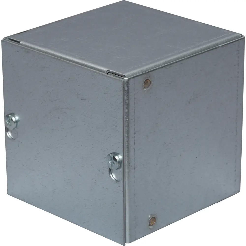Electrical Enclosure, Screw Cover, 4 x 4 x 4 in., NEMA 1, Gray, No KO's