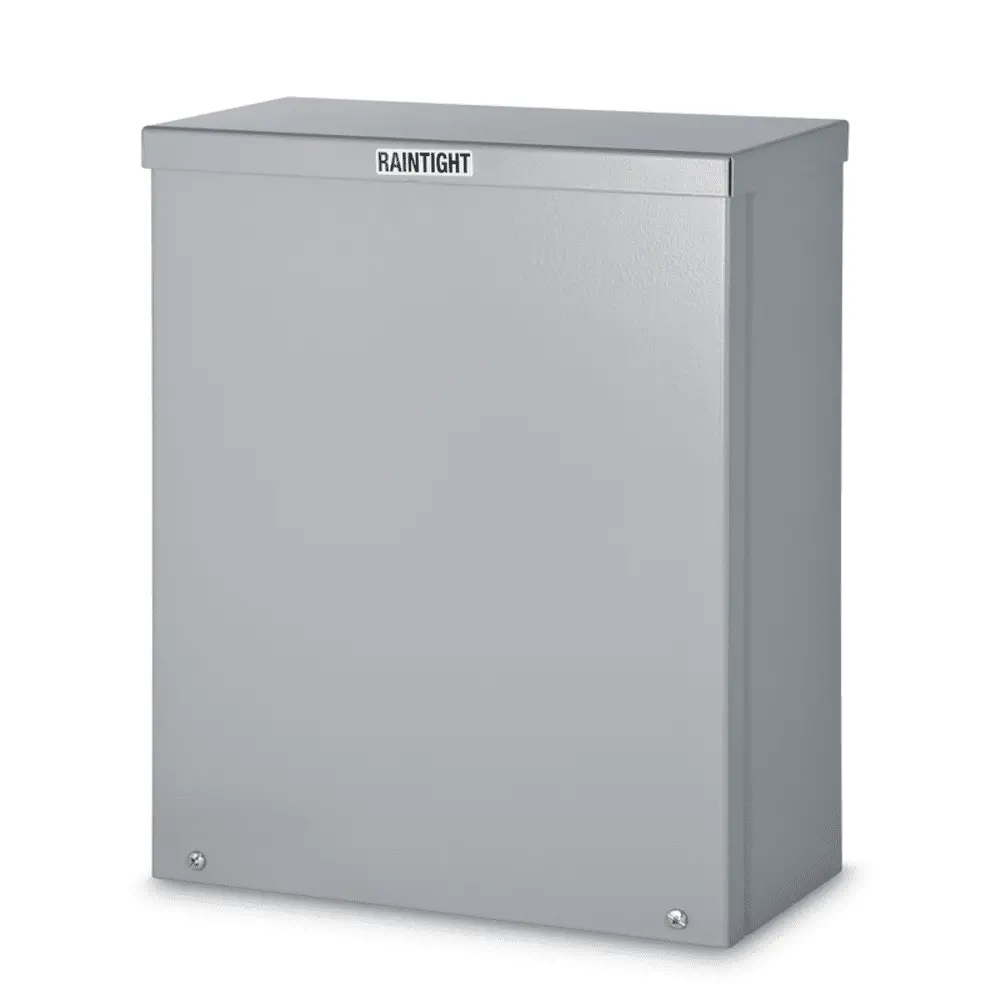 Electrical Enclosure, Screw Cover, 6 x 6 x 4 in., NEMA 3R, Gray, No KO's