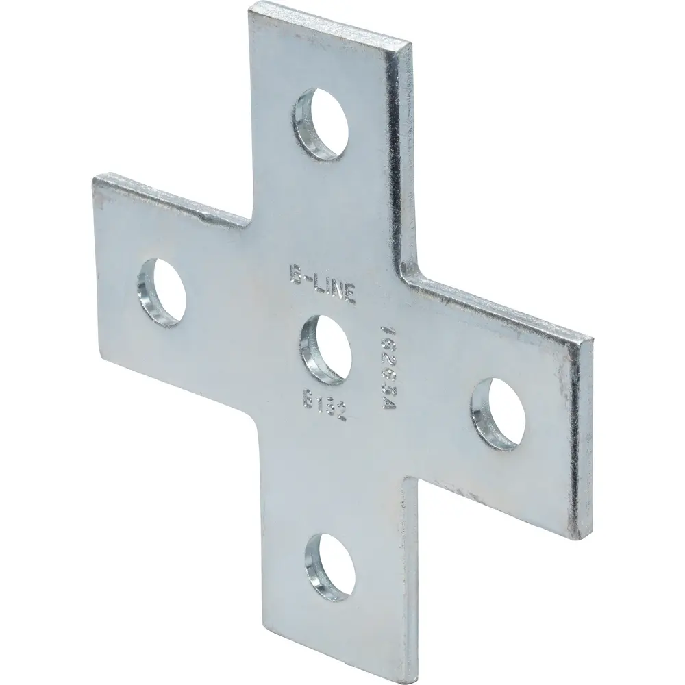 5-Hole Cross Plate, Flat, 5.37" x 1.62", 1/4" Gauge, Steel
