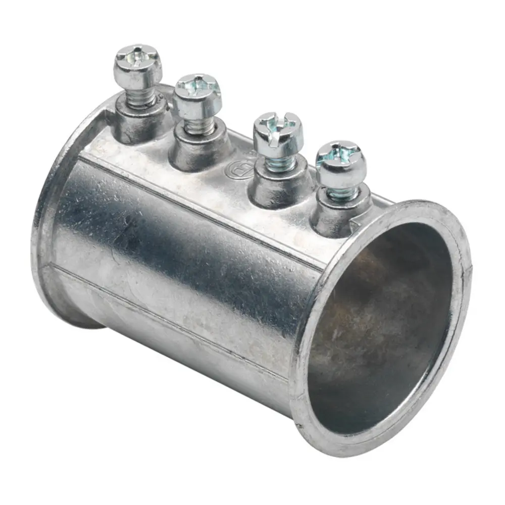 Set Screw Coupling, EMT, 1-1/4 In., Die-Cast Zinc, Gray