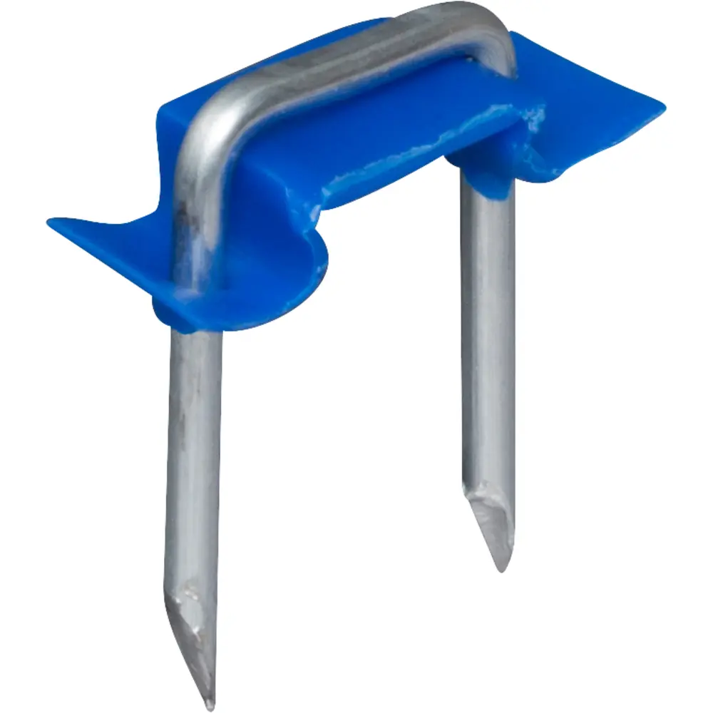 1" x 1/2" Steel Cable Staples, Blue Plastic Insulator