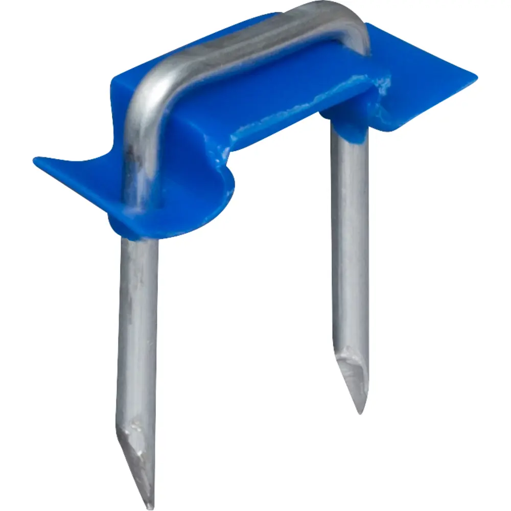 1" x 1/2" Steel Cable Staples, Blue Plastic Insulator