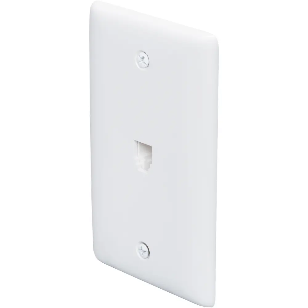 Single Gang Data-Com Wall Plate, w/ Jack Screw Terminal, White