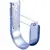 Cable Hook, J-Hook, 4", Steel, Silver, w/ Cable Retainer Clips