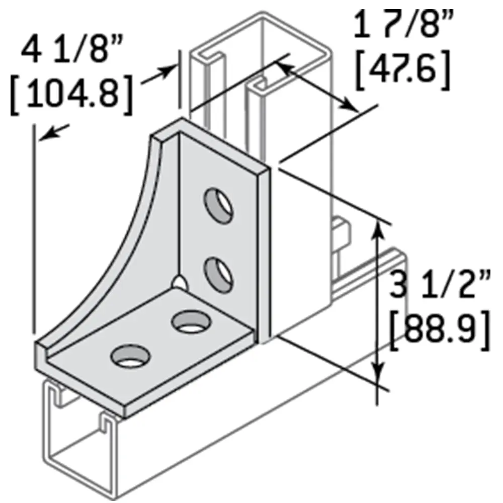 Angle Bracket, 4-Hole Gusset Left Corner, Electrogalvanized, Stainless ...