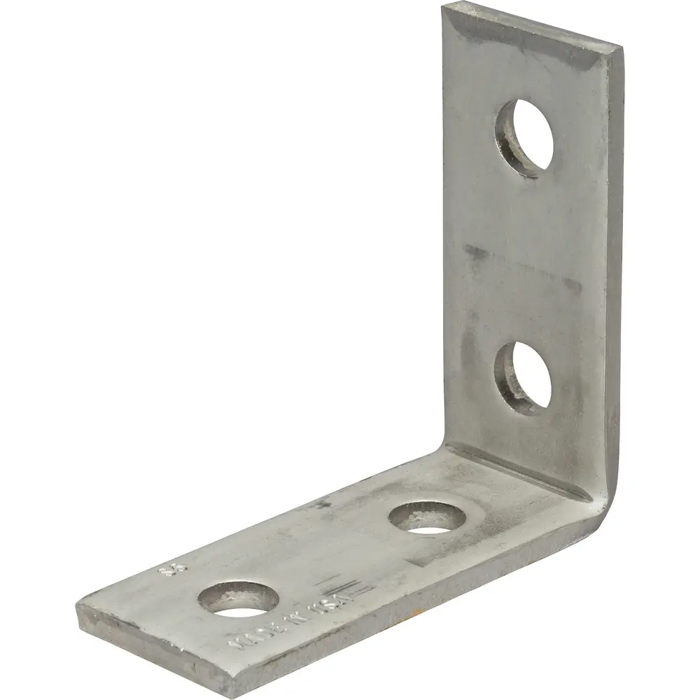 Angle Bracket, 4-Hole Corner, Steel, Silver