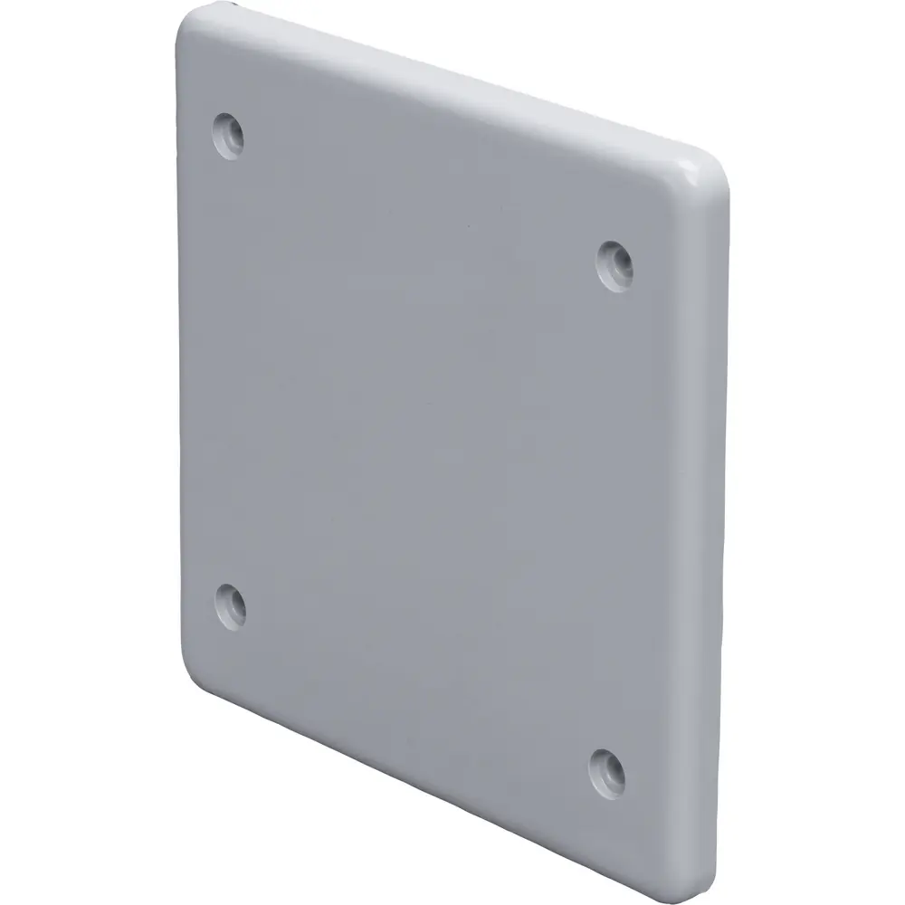 2-Gang Blank Cover, PVC, Gray