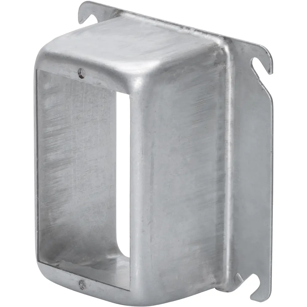 4" Square Single-Gang Device Ring, 2" Raised, 14.4 Cu. In.