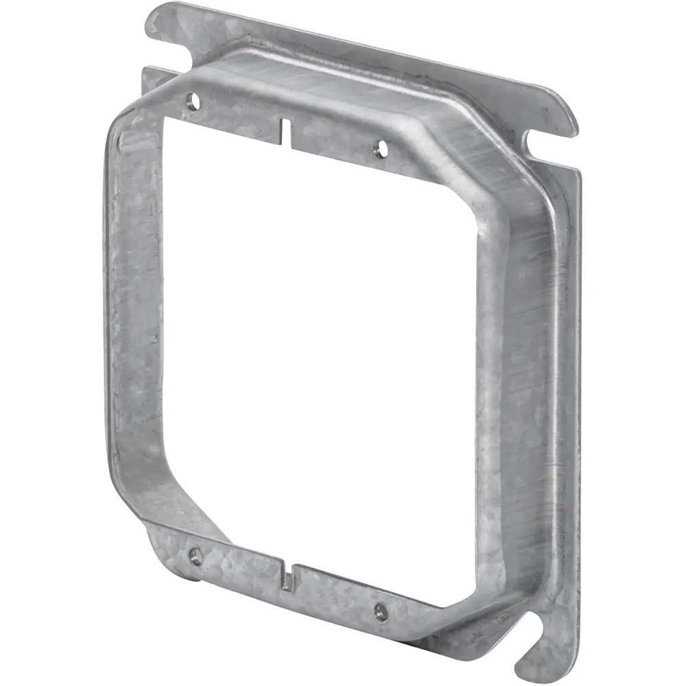4" Square 2 Gang Device Ring, 3/4" Raised, 8.8 Cu. In.