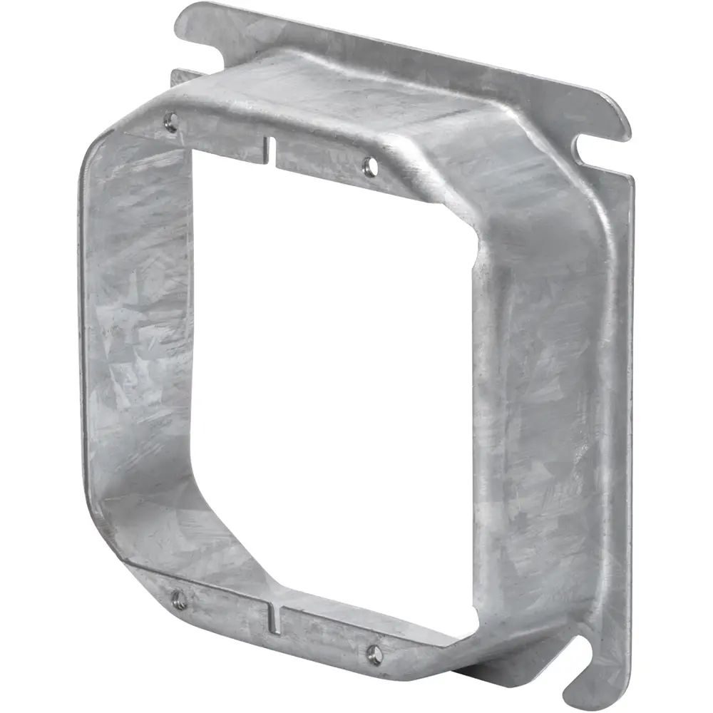 4" Square 2 Gang Device Ring, 1-1/4" Raised, 14.5 Cu. In.
