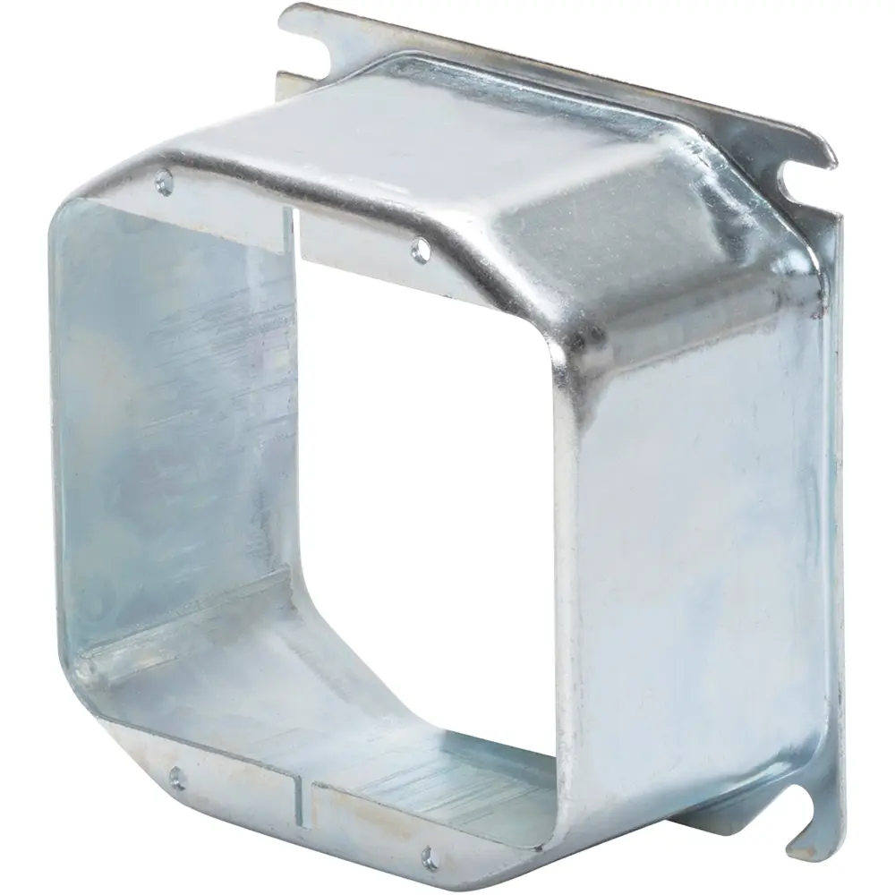 4" Square 2 Gang Device Ring, 2" Raised, 20.7 Cu. In.