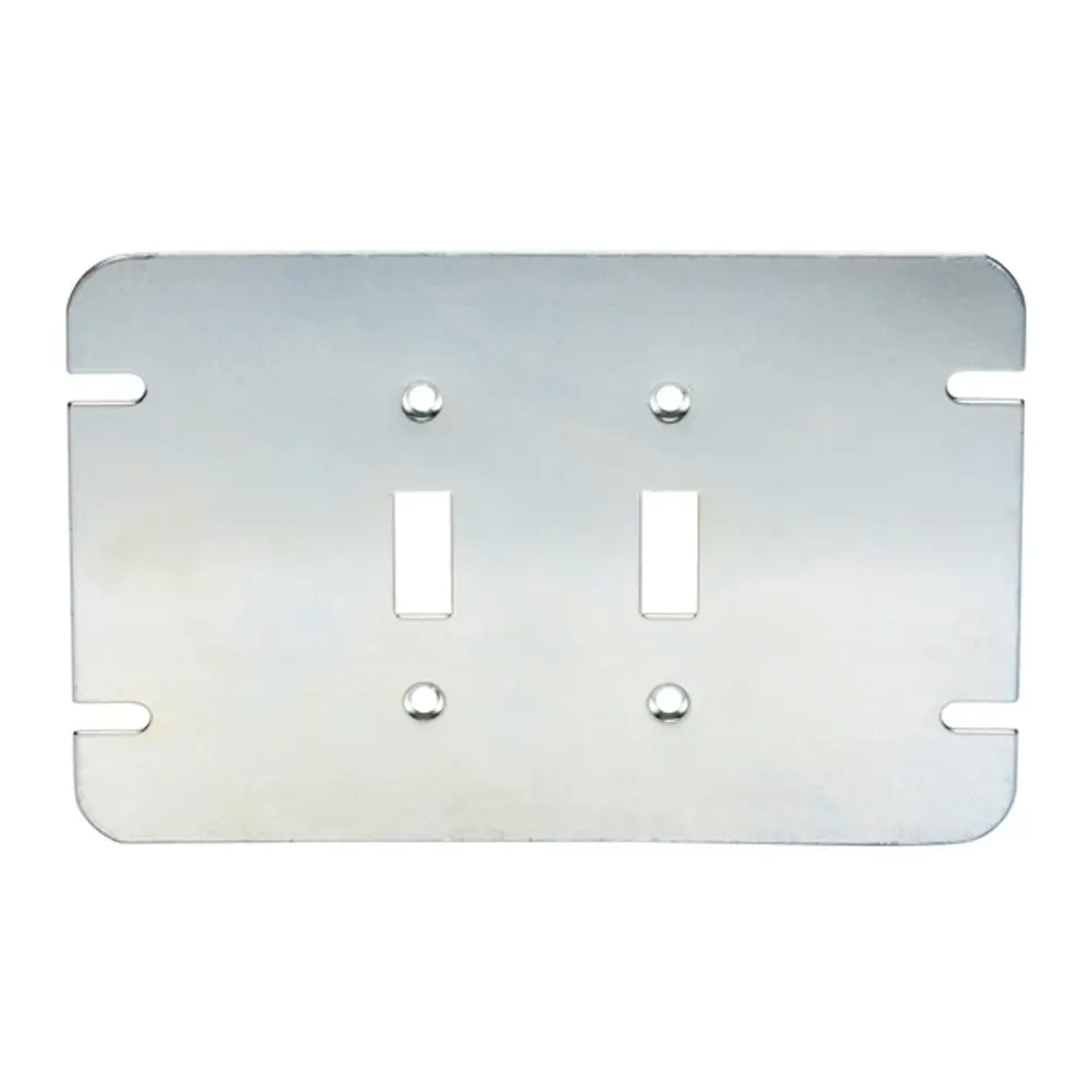 2-Gang Steel Flat Toggle Switch Cover