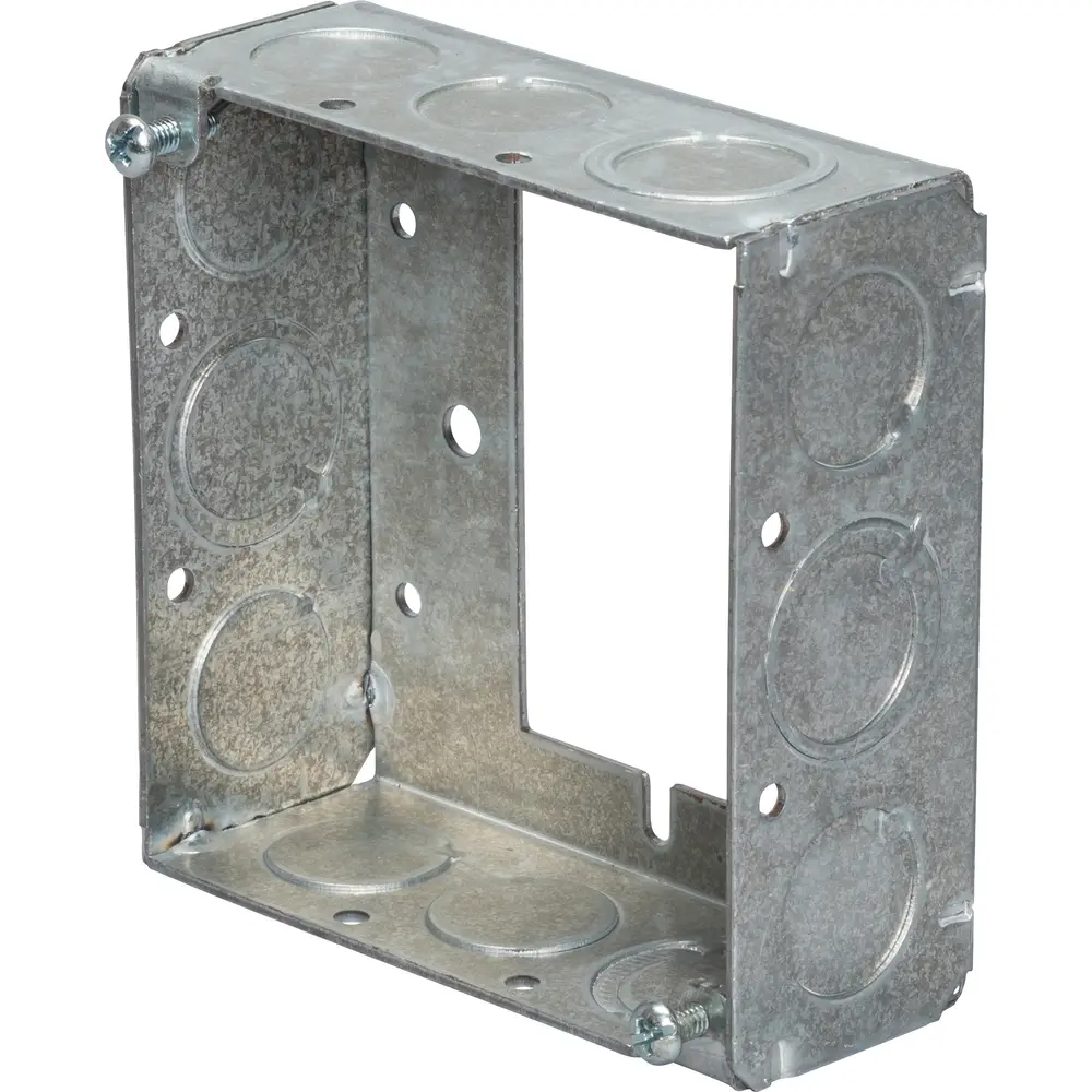 4" Square Box Handy Box Extension, 1/2" MKO's, 1-1/2" Deep