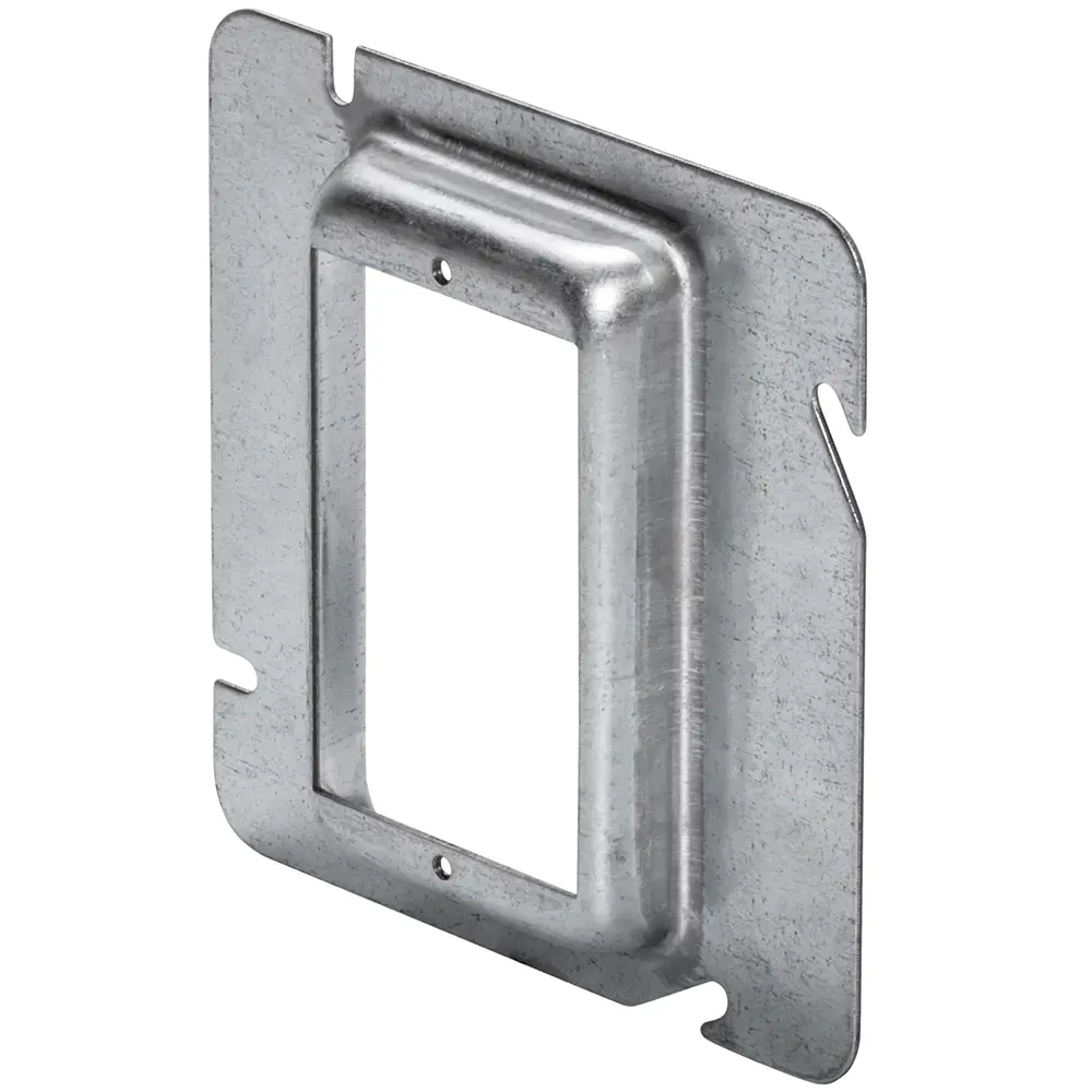 4-11/16" Square Single-Gang Device Ring, 5/8" Raised, 4.3 Cu. In.