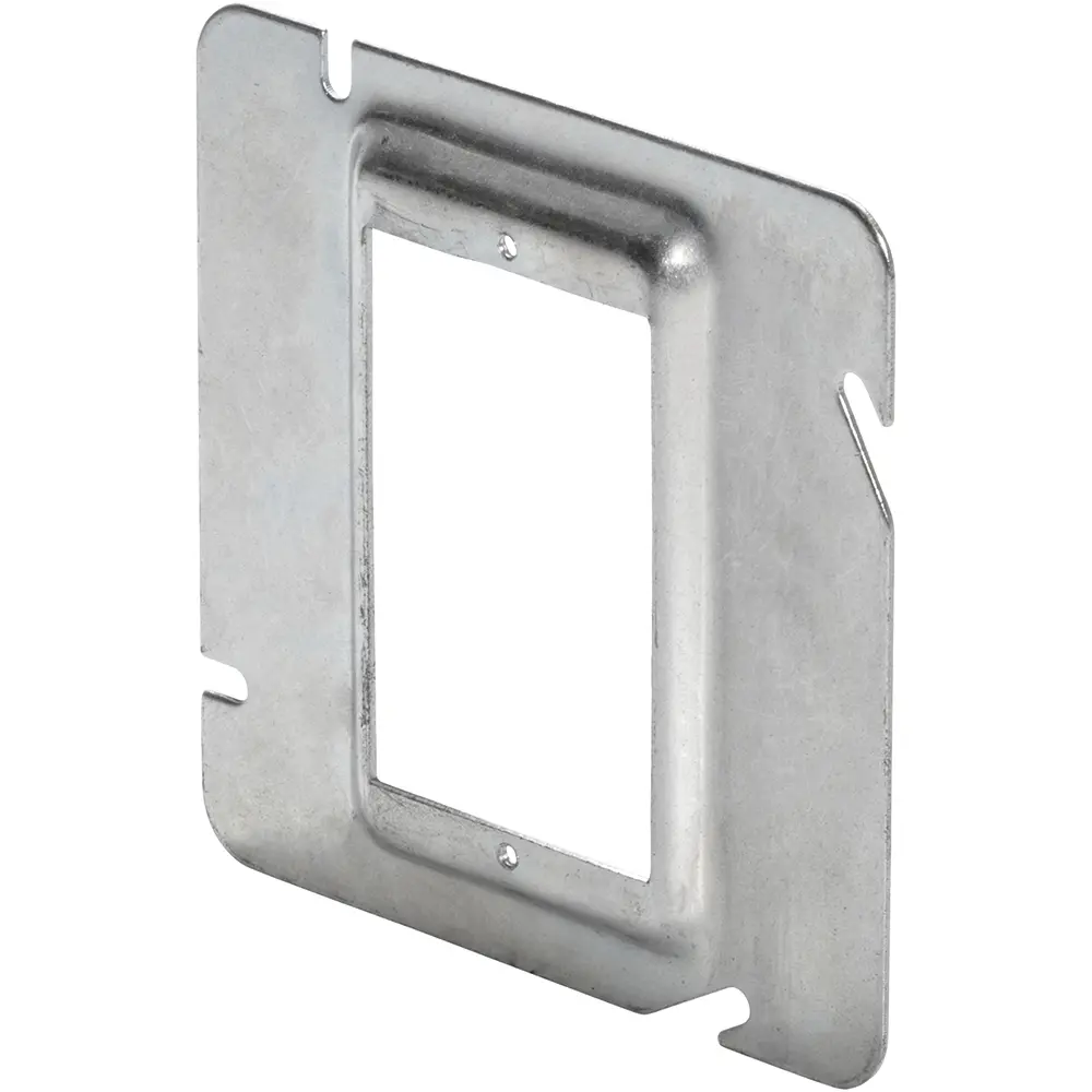 4-11/16" Square Single-Gang Device Ring, 1-1/4" Raised, 9.4 Cu. In.