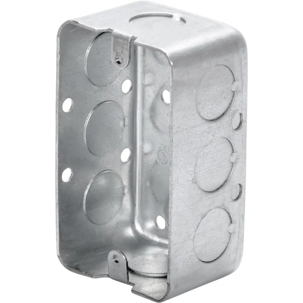 4" Drawn Handy Box w/ Raised Ground Emboss, 1/2", 3/4" KO's, 1-7/8" Deep