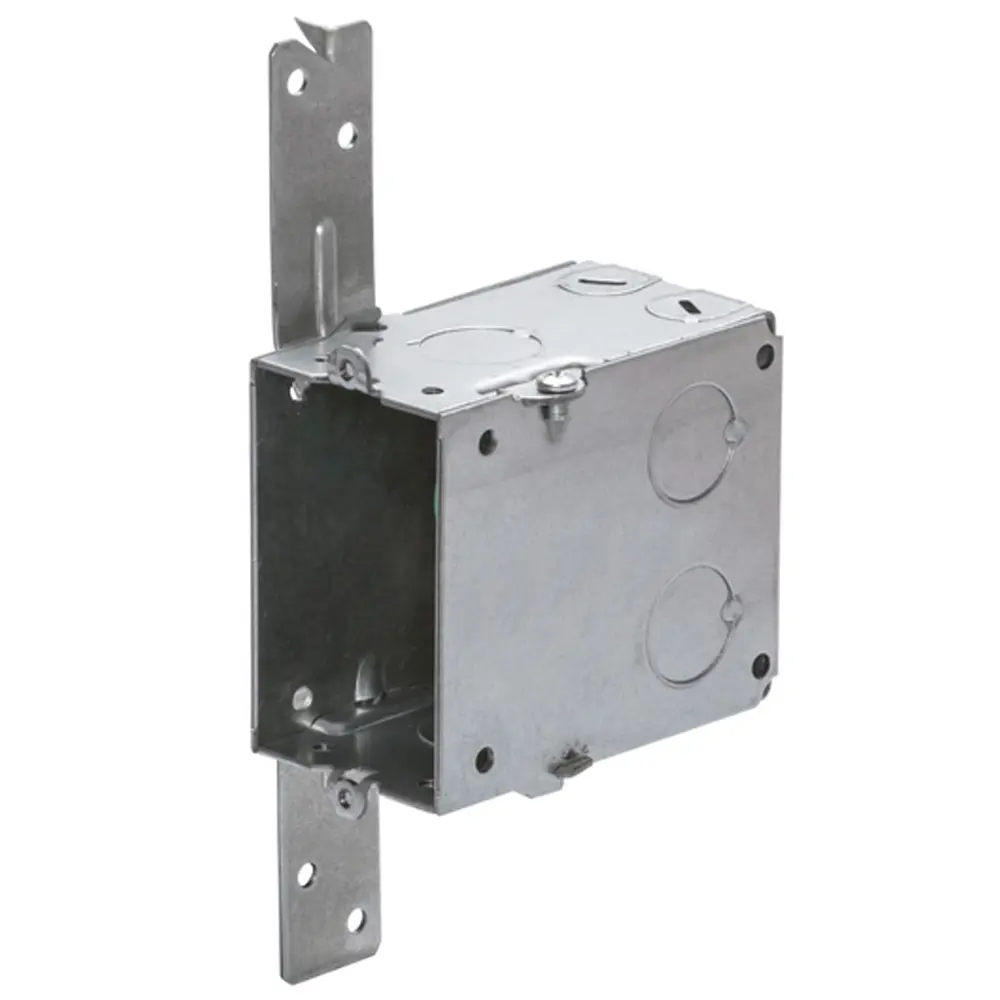 Single-Gang Gangable Box w/ NM Clamps, S Bracket, 1/2" KO's, 3-1/2" Deep