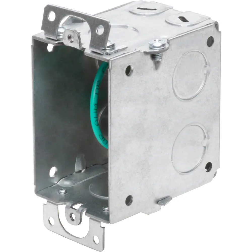Single-Gang Gangable Box w/ BX/MC Clamps, 2-3/4" Deep,