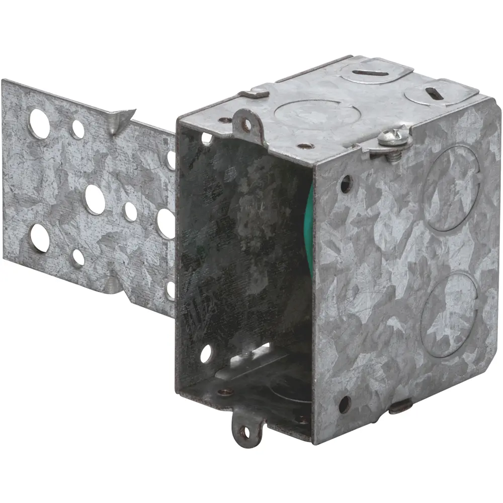 Single-Gang Gangable Box w/ NM Clamps, 2-3/4" Deep, B Bracket, 1/2" KO's