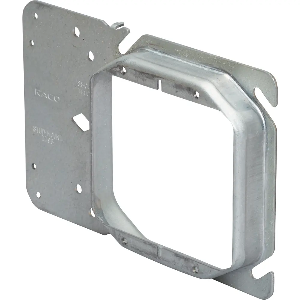 4" Square 2-Gang Offset Mud Ring, Raised 3/4"