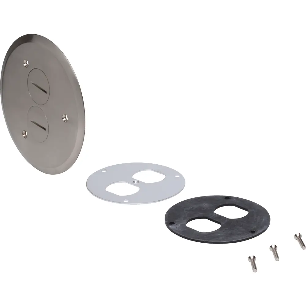 Nickel Plated Double Screw Plug Floor Box Cover