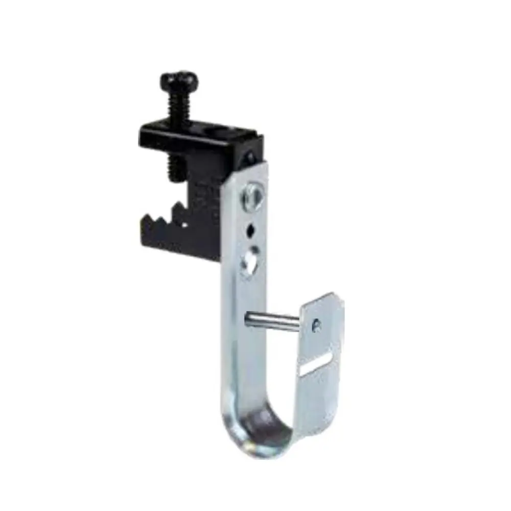 Cable Hook, J-Hook, 3/4" , Hammer-On, Steel, Silver, w/ EBC Beam Clamp
