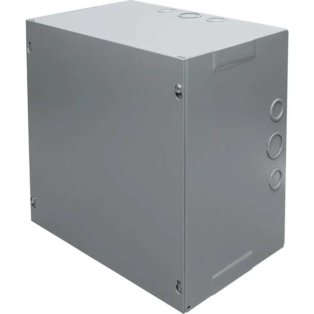 Electrical Enclosure, Screw Cover, 12 x 12 x 4 in., NEMA 1, Gray, w/ KO's