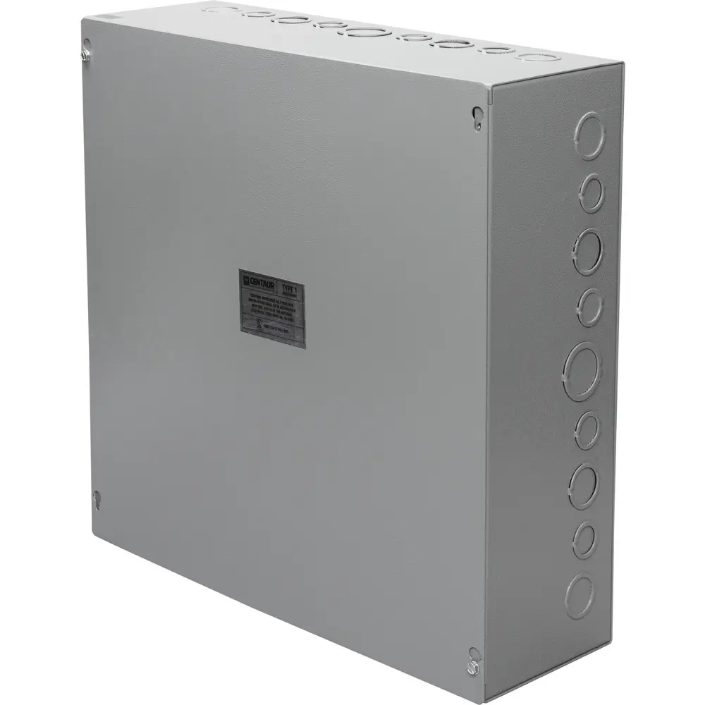 Electrical Enclosure, Screw Cover, 18 x 18 x 6 in., NEMA 1, Gray, w/ KO's