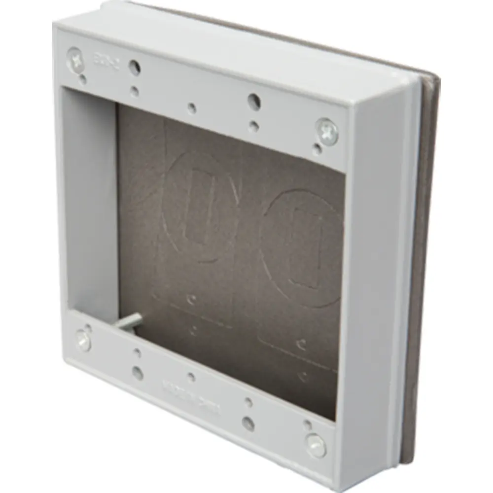 1-3/8" Deep 2-Gang Weatherproof Extension Box, No Hole, Gray