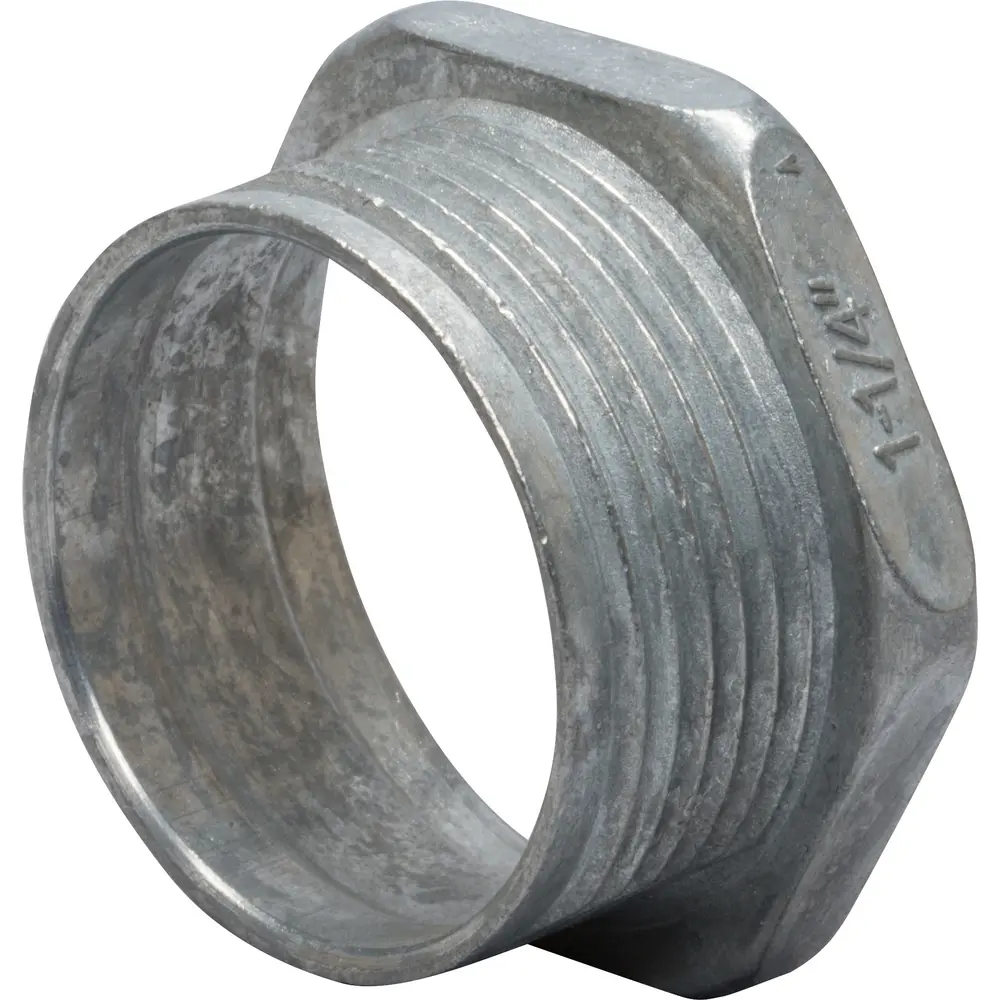 Conduit Nipple, Chase, 1-1/4 In., Die-Cast Zinc, Gray