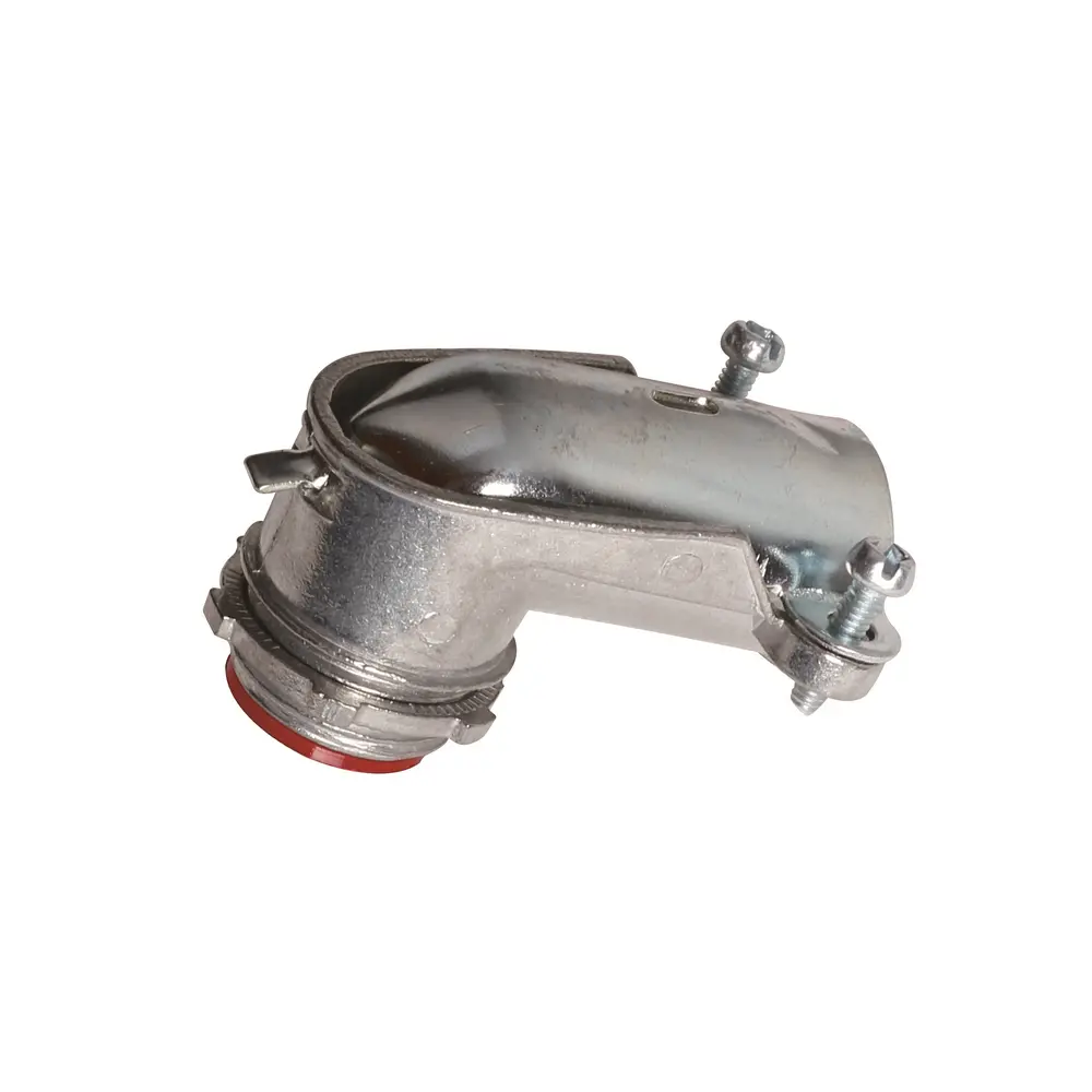 Squeeze Connector, 3/4 In, 90°, Screw, Die-Cast Zinc, Gray w/ Insulated ...