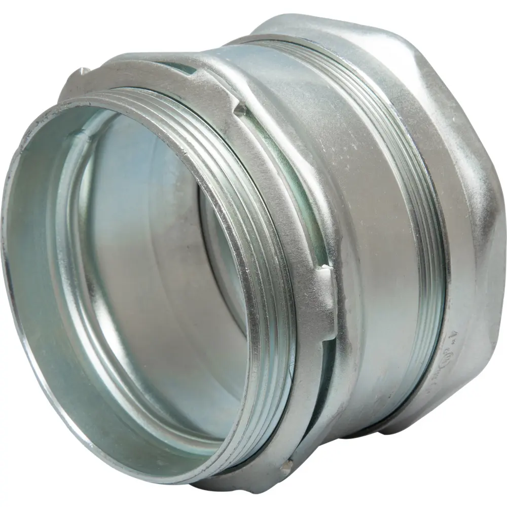 Compression Connector, EMT, 4 In., Steel, Gray