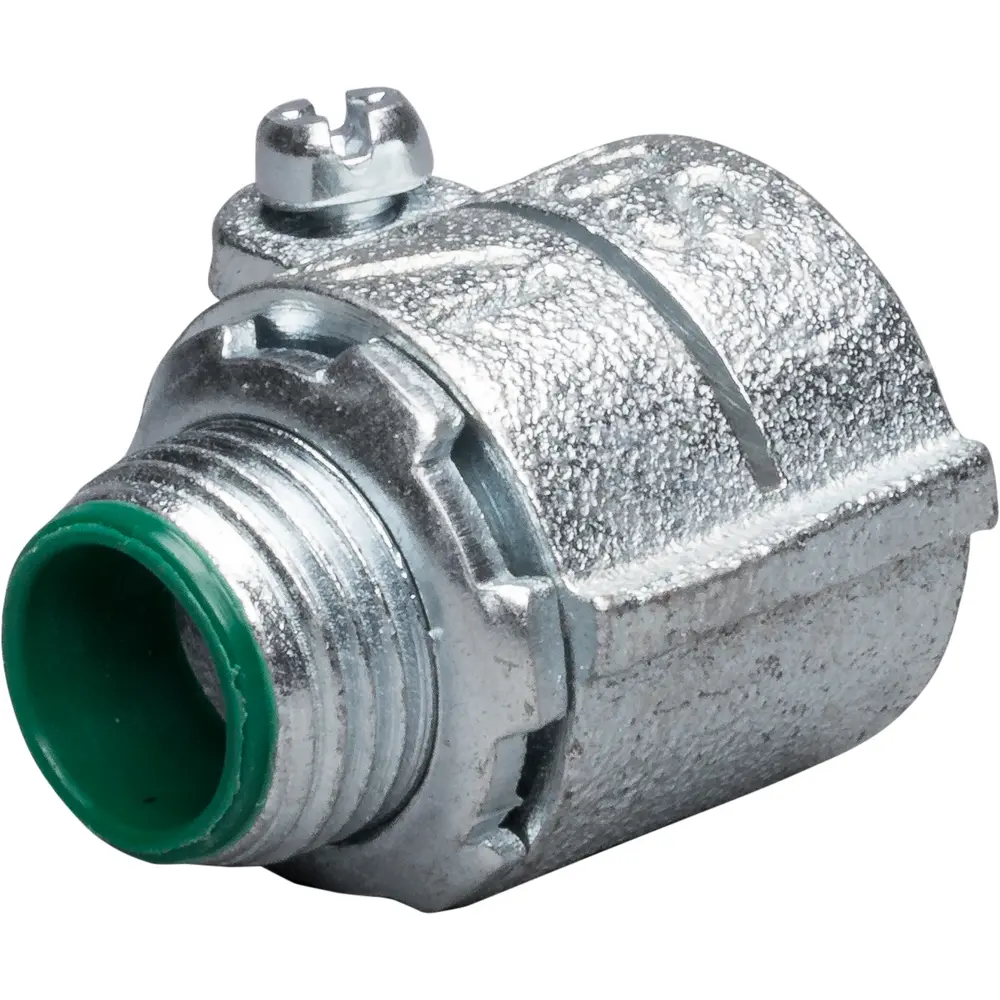 Flex Connector, Squeeze, 1 In., Straight, Malleable Iron, Gray w ...