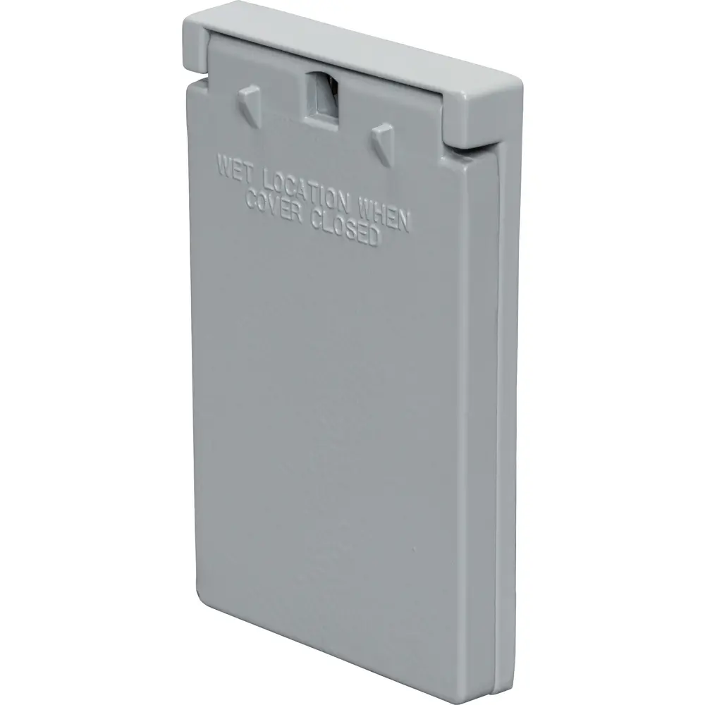 Single-Gang Weatherproof 50 A Twist Lock Cover, Die Cast Aluminum, Gray