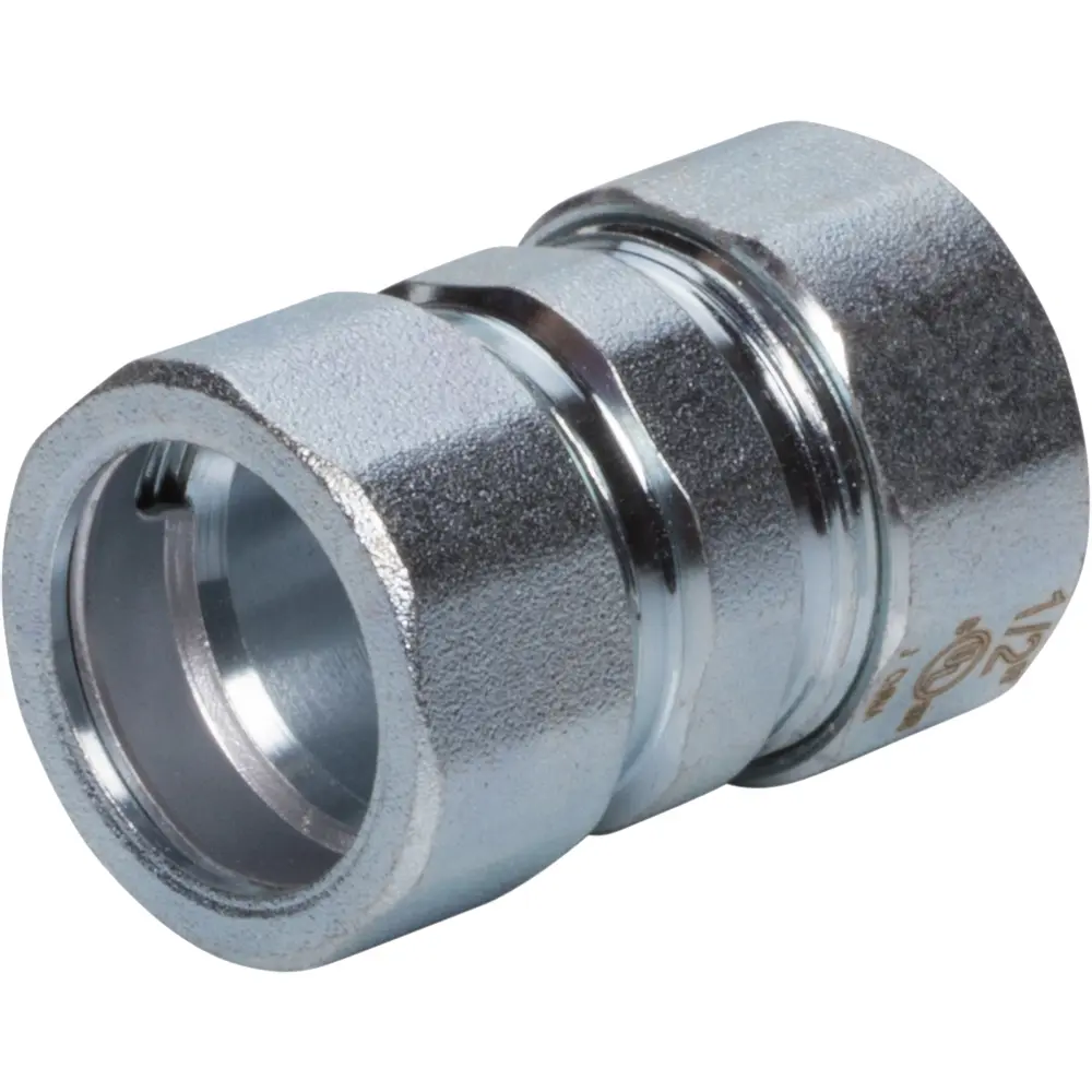 Compression Coupling, 3/4 In., Rigid, Steel, Gray