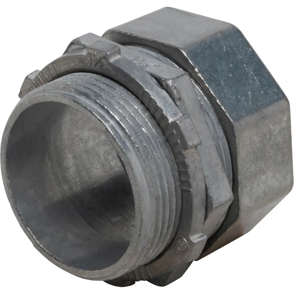 Compression Connector, EMT, 2-1/2 In., Die-Cast Zinc, Gray