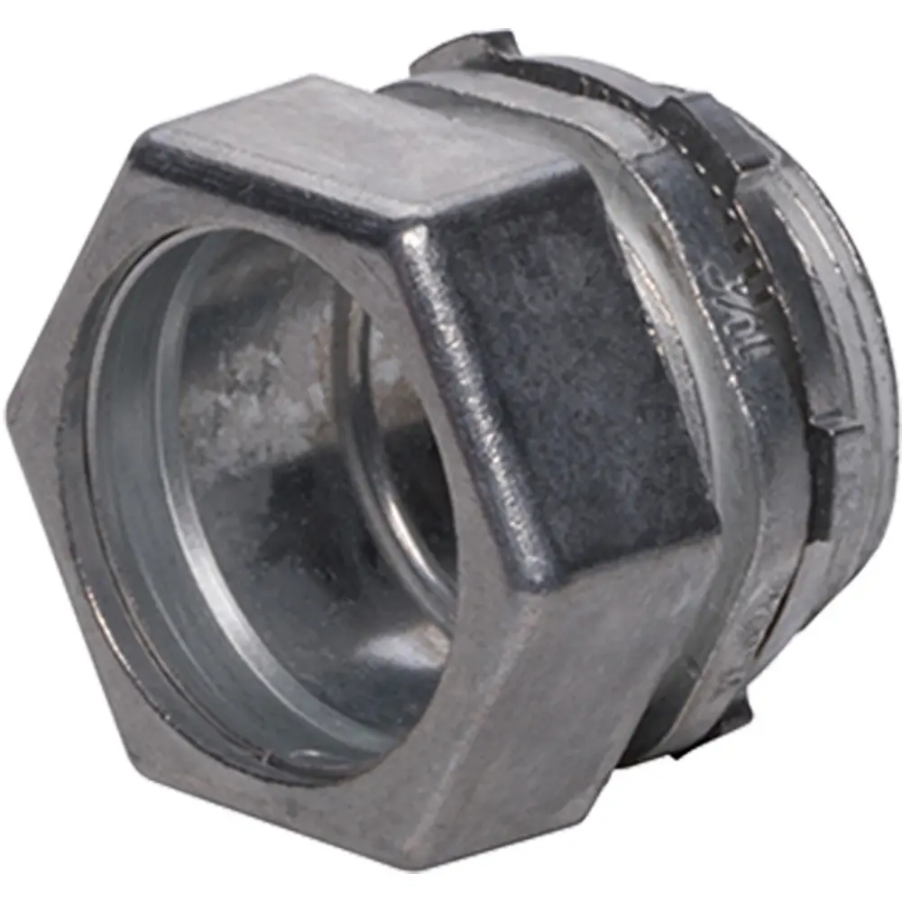 Compression Connector, EMT, 3 In., Die-Cast Zinc, Gray
